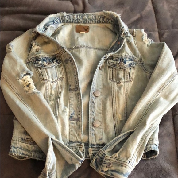 American Eagle Outfitters | Jackets & Coats | Distressed Jean Jacket ...